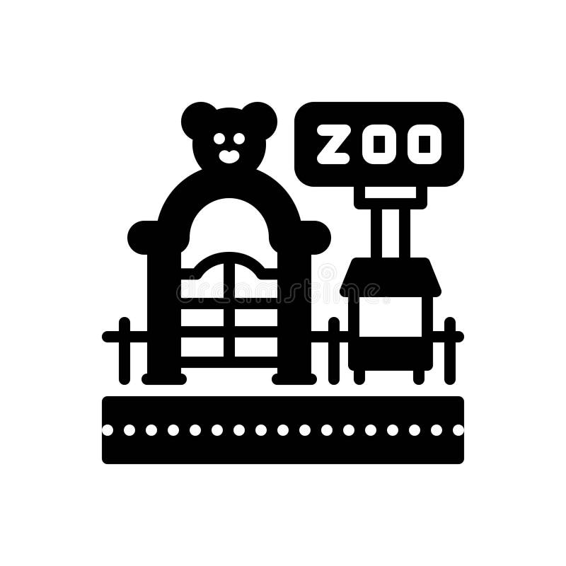 Black Solid Icon for Zoo, Menagerie and Garden Stock Vector ...