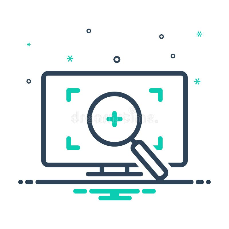 Mix Icon for Zoom, Magnifying and Monitor Stock Illustration ...