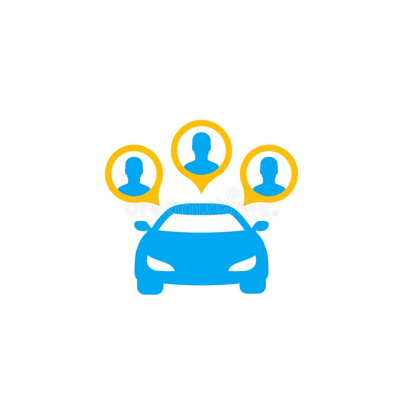 Icona Di Car Sharing Con Il Simbolo Di Automobile E Condivisione ...