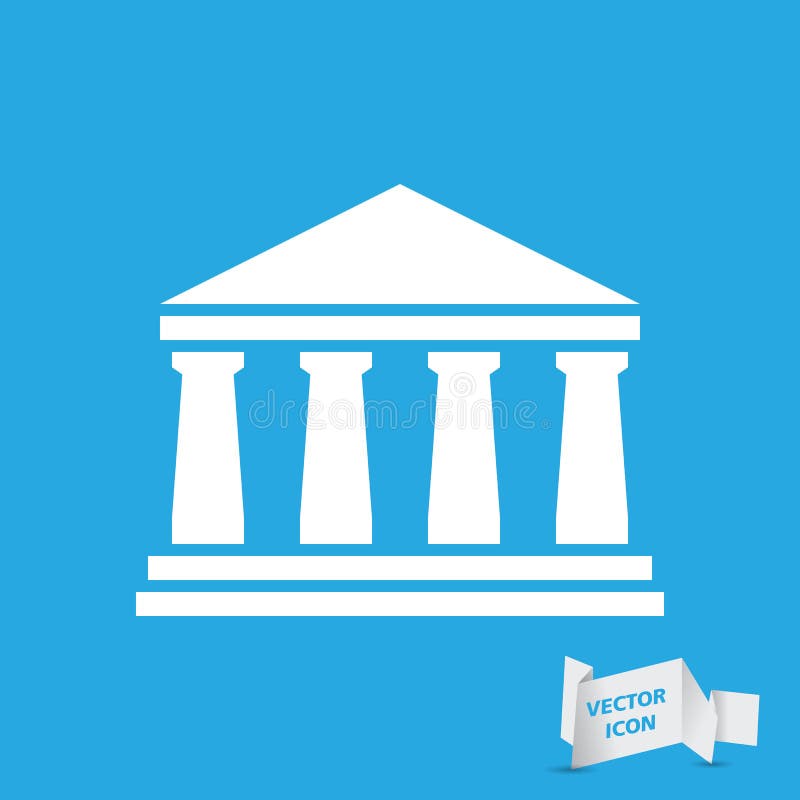 Icona bianca della banca illustrazione vettoriale. Illustrazione di ...