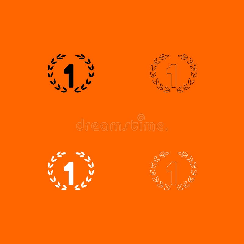 Icona in Bianco E Nero Dell'insieme Del Primo Posto Illustrazione ...