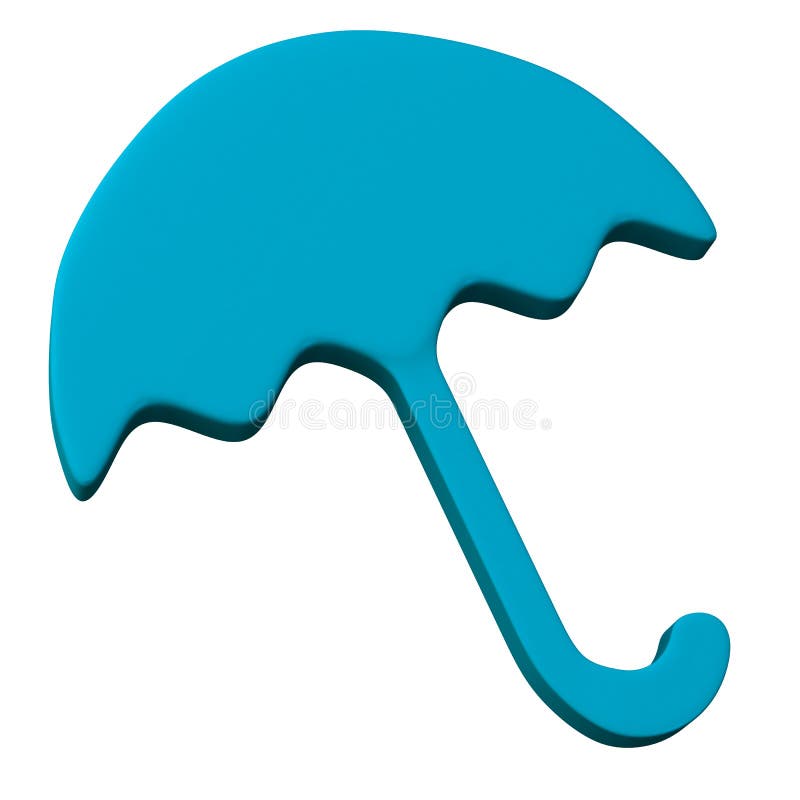 Icona blu 3d dell'ombrello illustrazione di stock. Illustrazione di ...