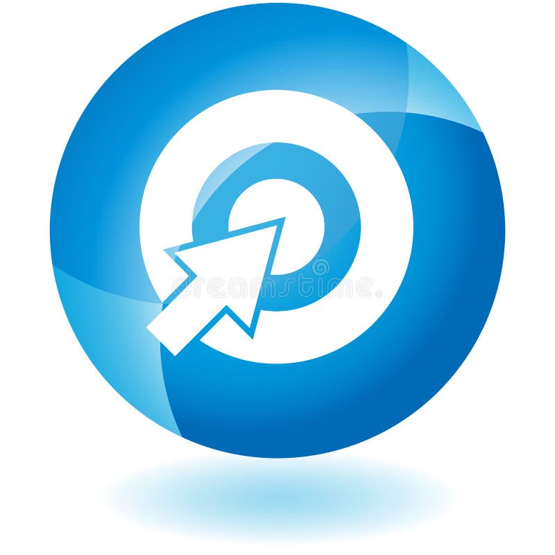 Icona blu - Bullseye illustrazione vettoriale. Illustrazione di rotondo ...