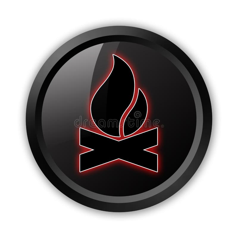 Icona, Bottone, Fuoco Di Accampamento Del Pittogramma Illustrazione di ...
