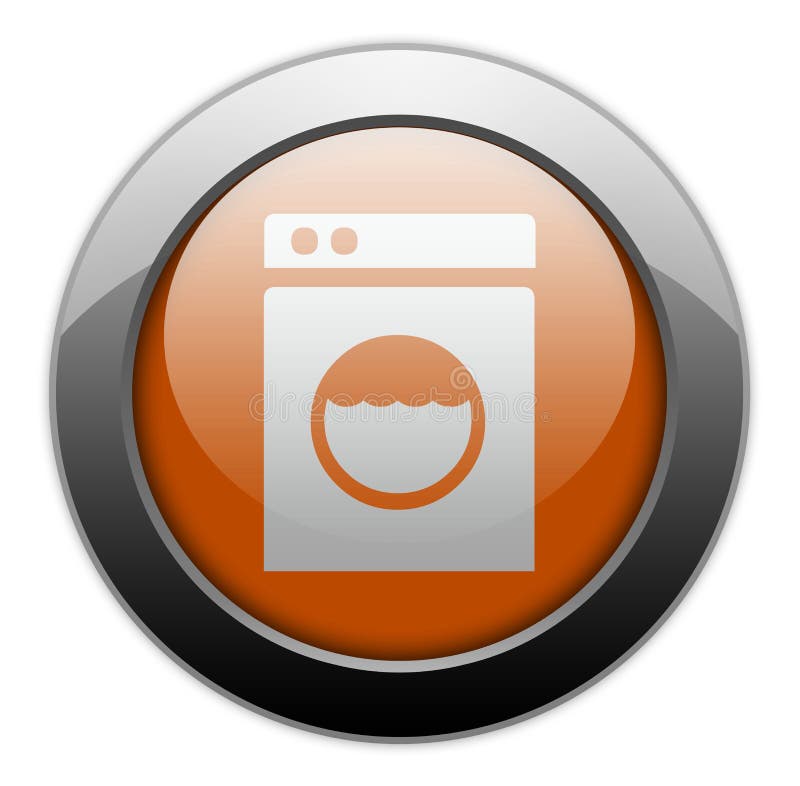 Icona, Bottone, Lavanderia Automatica Del Pittogramma Illustrazione di ...