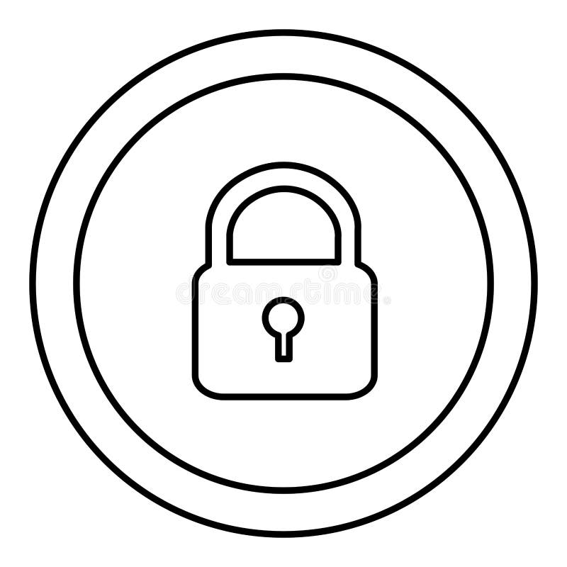 Icona Chiusa Del Lucchetto Rotondo Di Simbolo Illustrazione di Stock ...