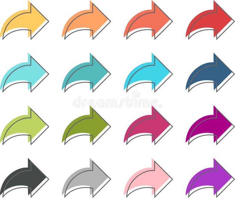 Icona Colorata Della Freccia Illustrazione Vettoriale - Illustrazione ...