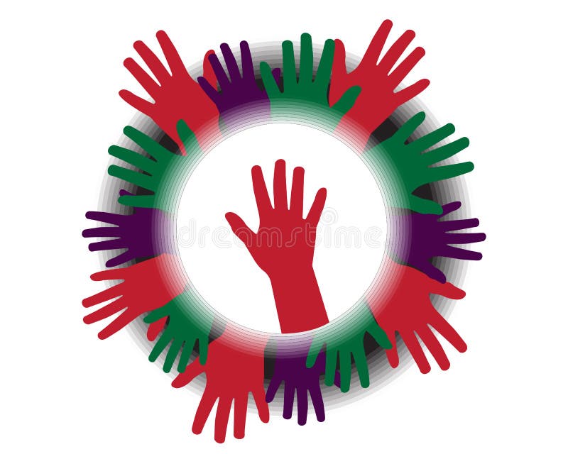 Icona Con Le Siluette Delle Mani Illustrazione di Stock - Illustrazione ...