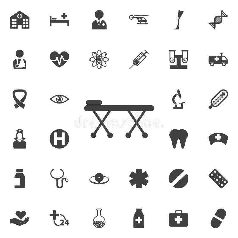 Icona Dei Letti Di Ospedale Illustrazione Vettoriale - Illustrazione di ...