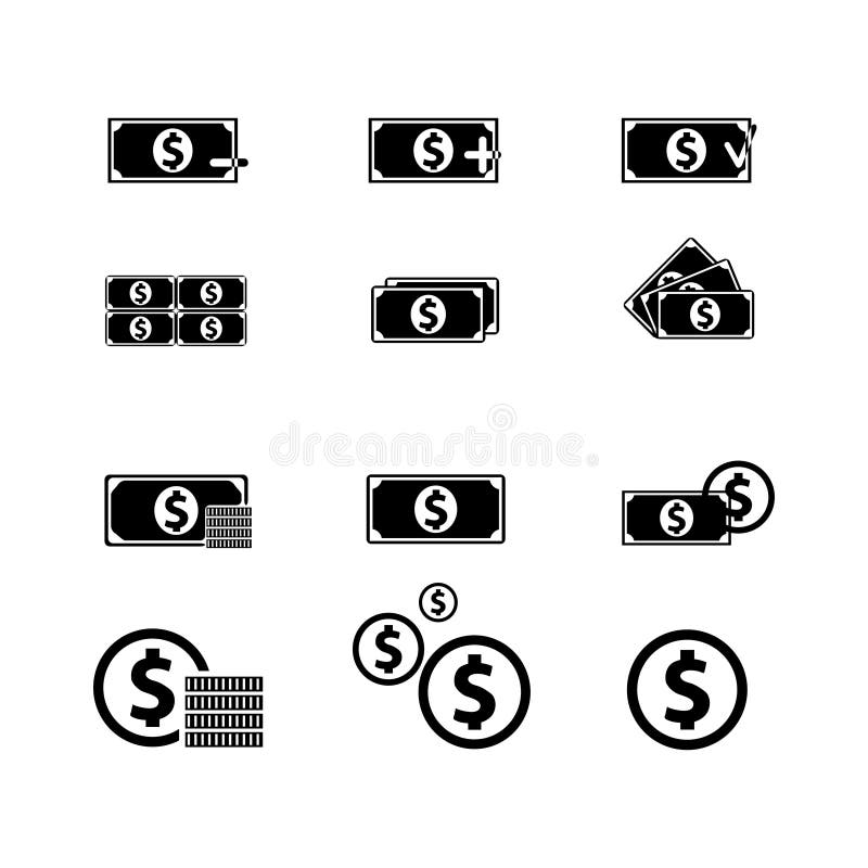 Icona del denaro illustrazione vettoriale. Illustrazione di calcolatore ...