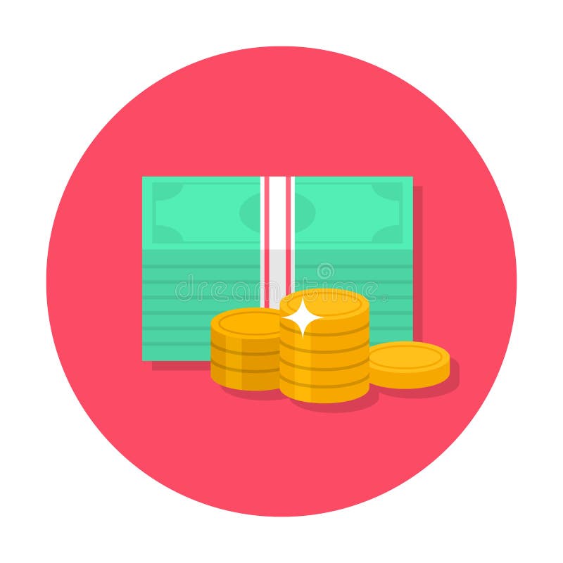 Icona dei soldi piani illustrazione vettoriale. Illustrazione di sfondo ...