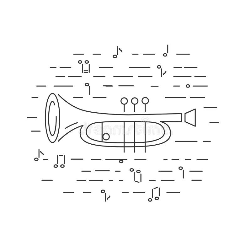 Icona Del Corno O Della Cornetta Isolata Su Fondo Illustrazione di ...