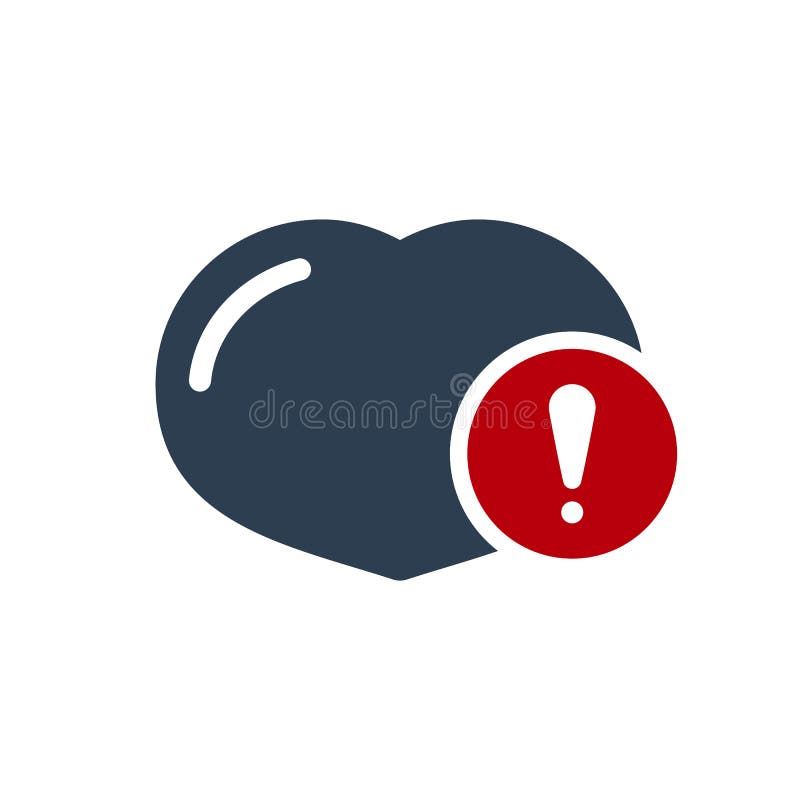 Icona Del Cuore, Icona Dei Segni Con Il Punto Esclamativo Icona Del ... Icona Del Cuore, Icona Dei Segni Con Il Punto Esclamativo Icona Del ...