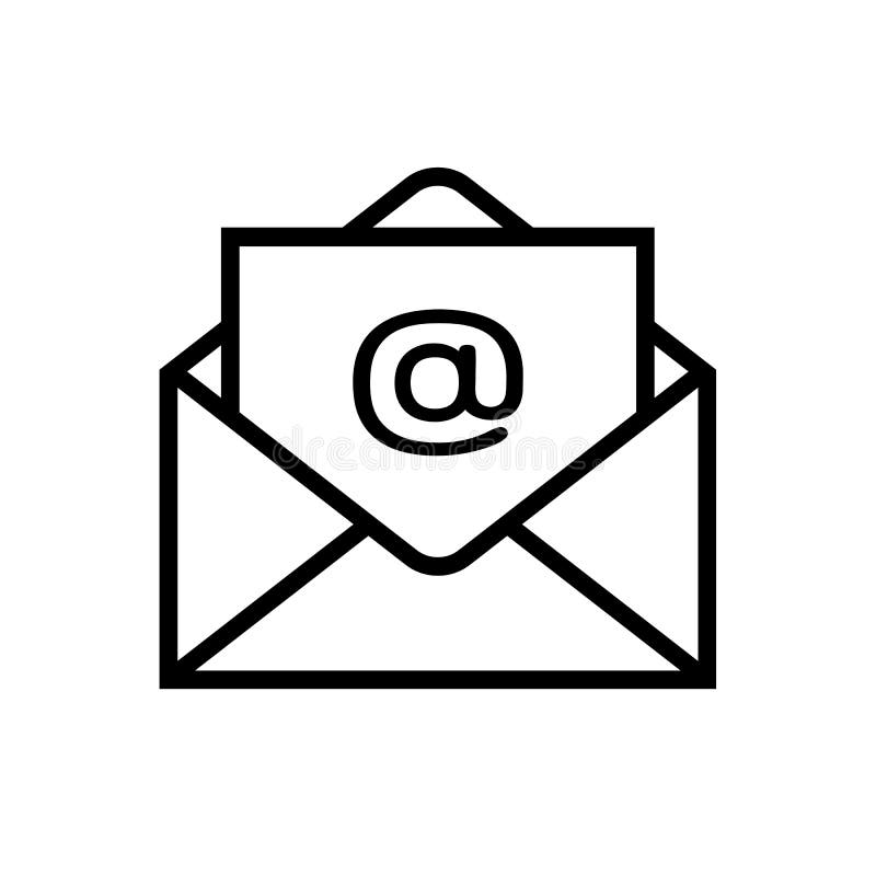 Icona Del Email Isolata Su Fondo Bianco Illustrazione Vettoriale ...