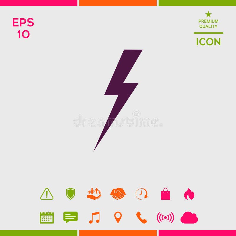 Icona Del Fulmine Di Temporale Illustrazione Vettoriale - Illustrazione ...