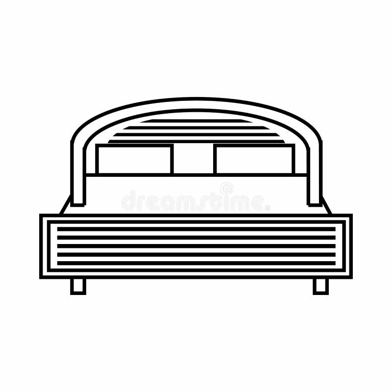 Icona Del Letto Matrimoniale, Stile Del Profilo Illustrazione ...