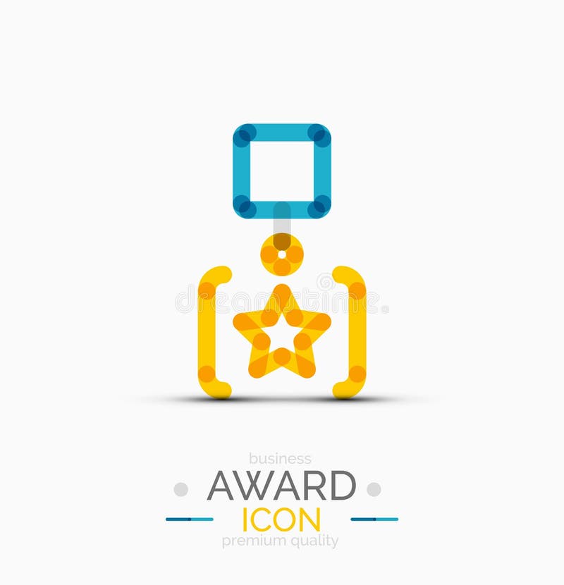 Icona del premio, logo illustrazione vettoriale. Illustrazione di riga ...