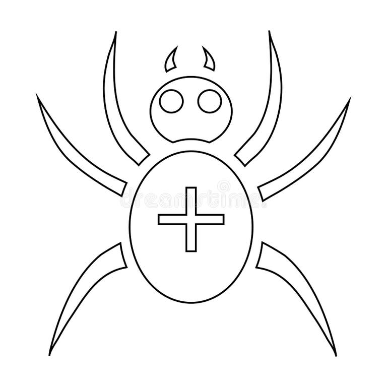 Icona Del Ragno, Stile Del Profilo Illustrazione di Stock ...