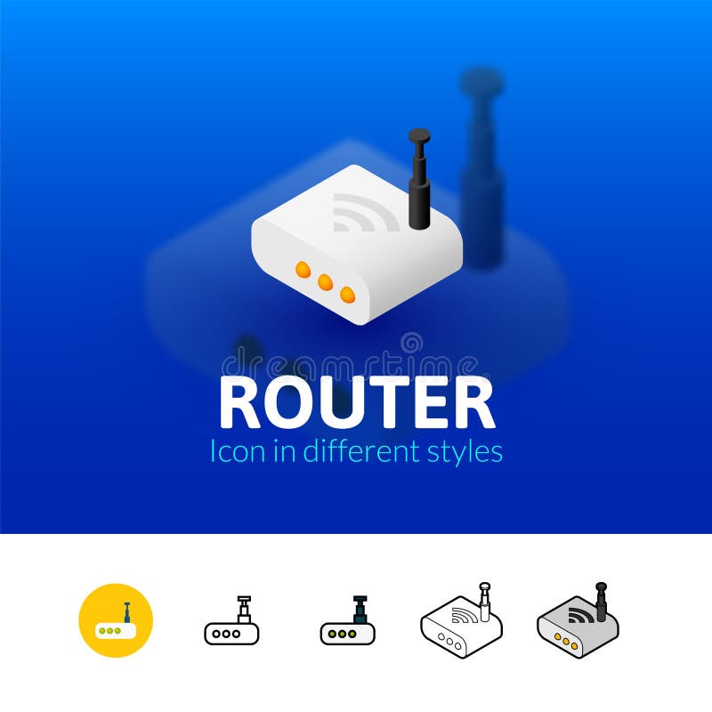Icona Del Router Nello Stile Differente Illustrazione Vettoriale ...