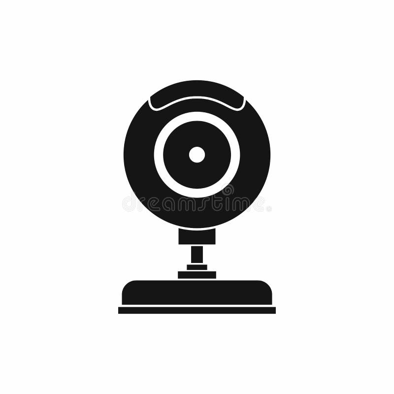 Icona Del Webcam Nello Stile Piano Illustrazione Vettoriale ...