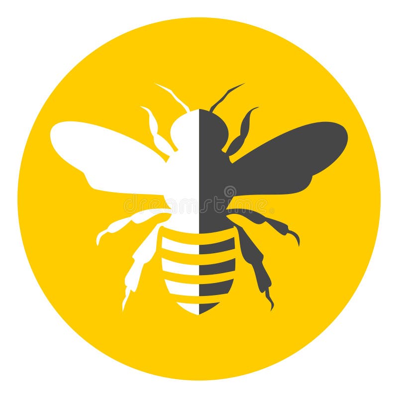 Icona Dell'ape in Bianco E Nero Illustrazione Vettoriale ...