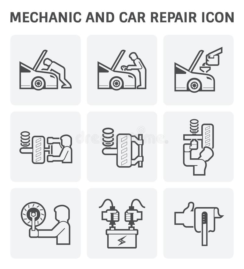 Icona Dell'automobile Del Meccanico Illustrazione Vettoriale ...