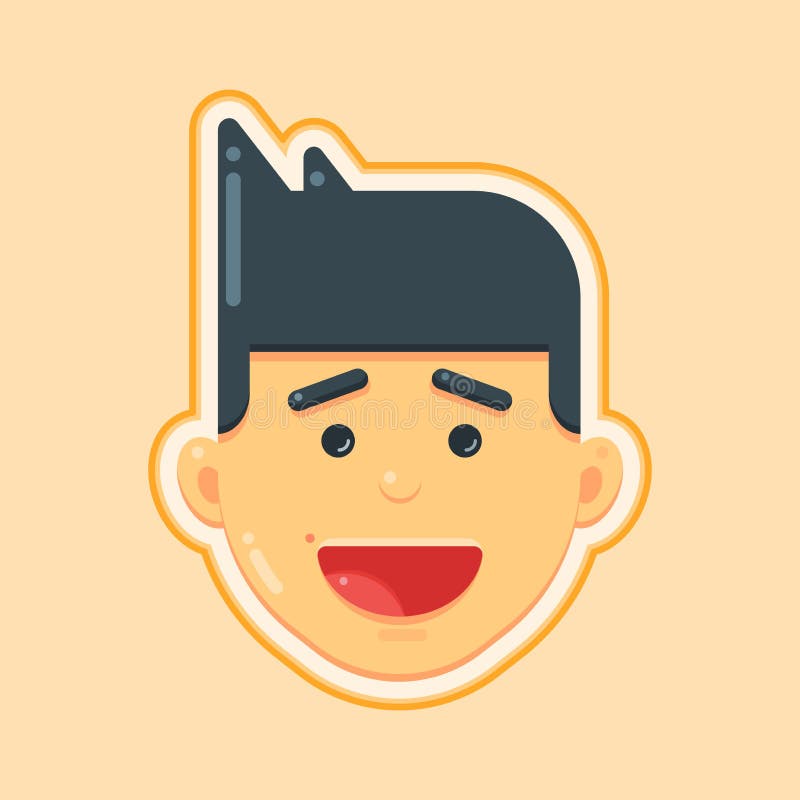 Icona Dell'avatar Di Smiley Face Man Vector Illustration Illustrazione ...