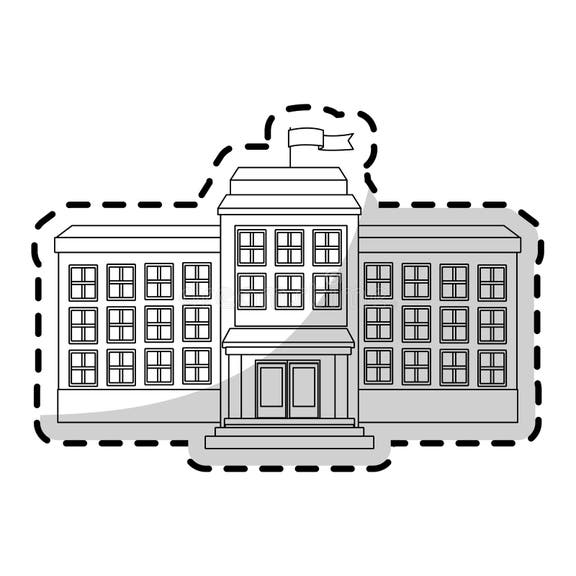 Icona Dell'edificio Scolastico Illustrazione Vettoriale - Illustrazione ...