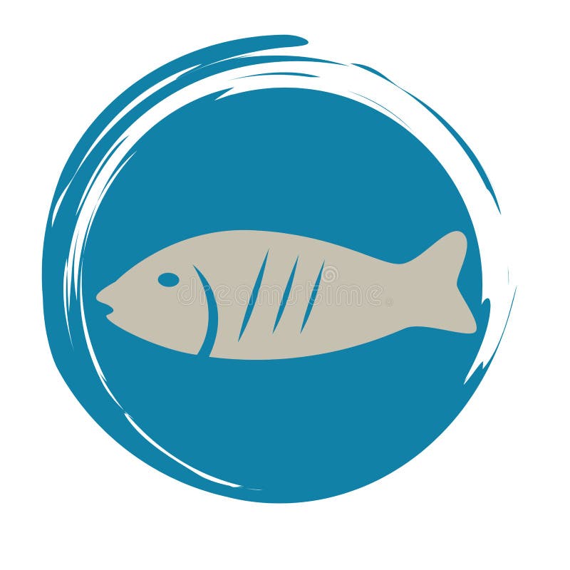 Icona Dell'emblema Del Pesce Di Mare Illustrazione Vettoriale ...