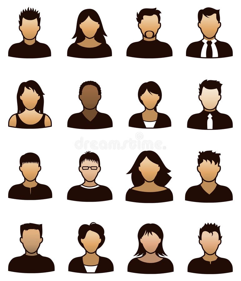 Icona della gente illustrazione vettoriale. Illustrazione di pelle ...