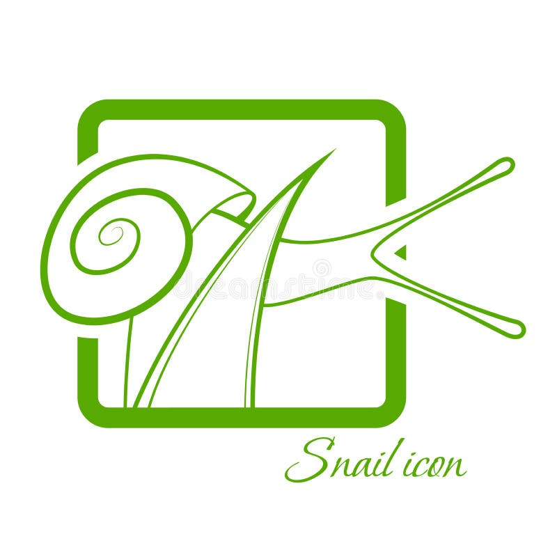 Segno E Simbolo Dell'icona Della Lumaca Su Fondo Verde Illustrazione ...