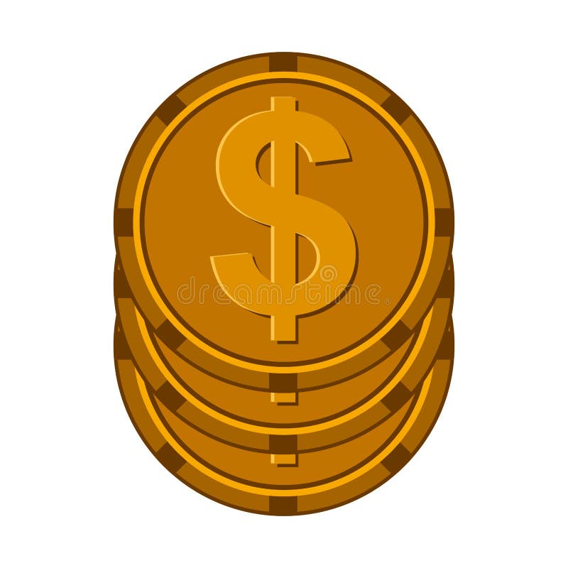 Icona della moneta di oro illustrazione vettoriale. Illustrazione di ...