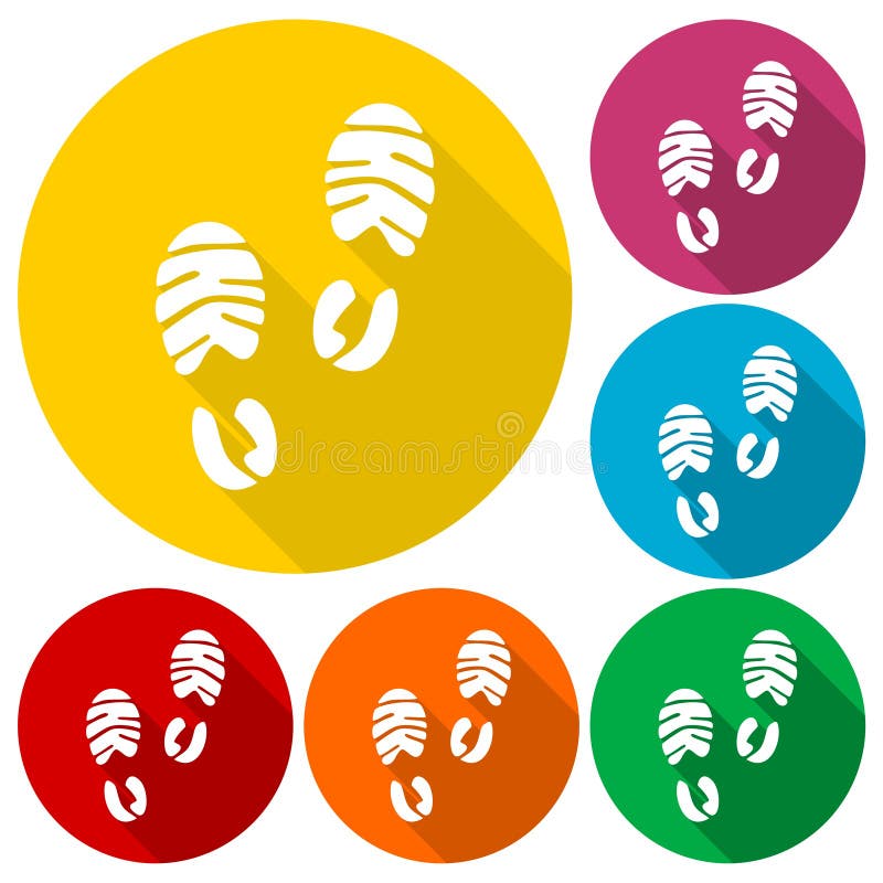 Icona Della Scarpa Di Sport Di Orma Con Ombra Lunga Illustrazione ...