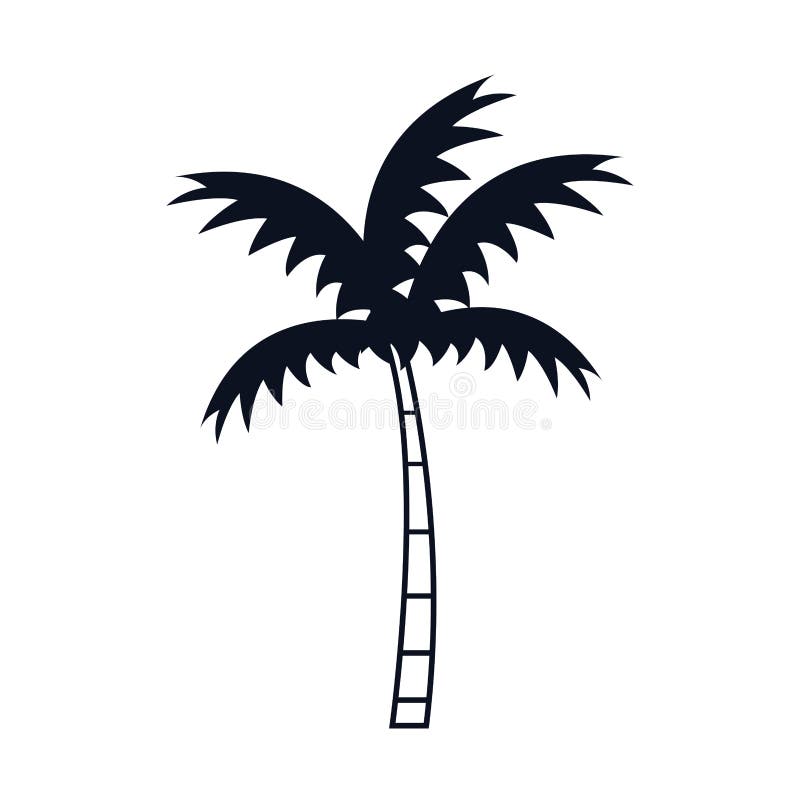 Icona Della Siluetta Della Palma Dell'albero Illustrazione Vettoriale ...