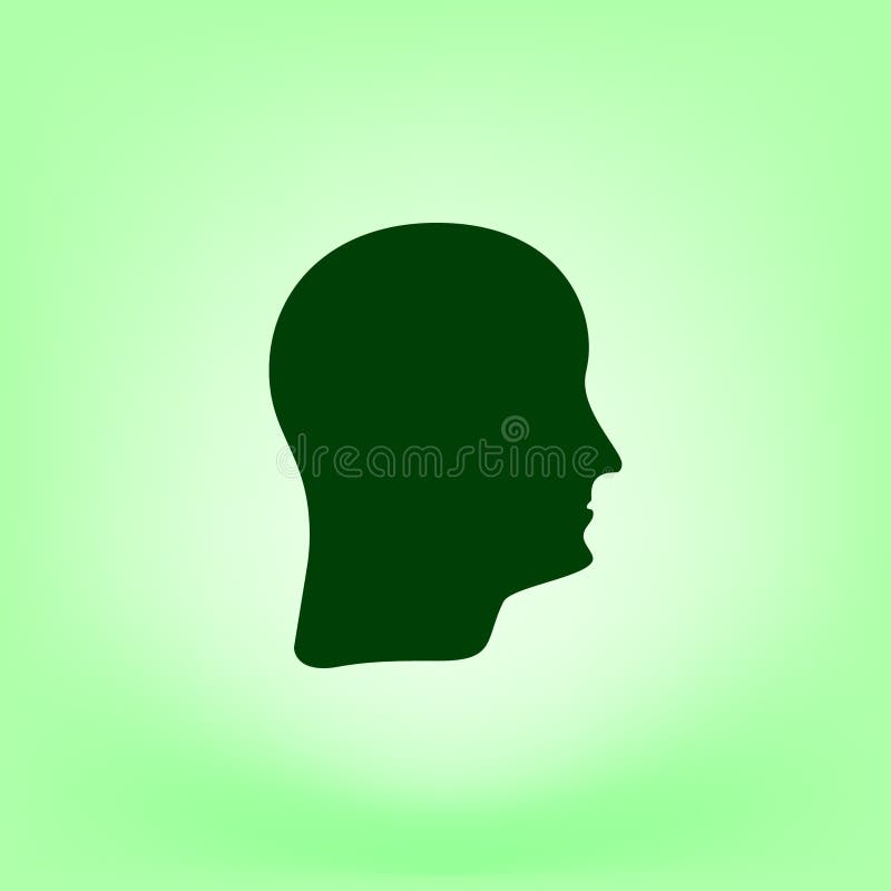 Icona Della Siluetta Della Testa Umana Illustrazione di Stock ...
