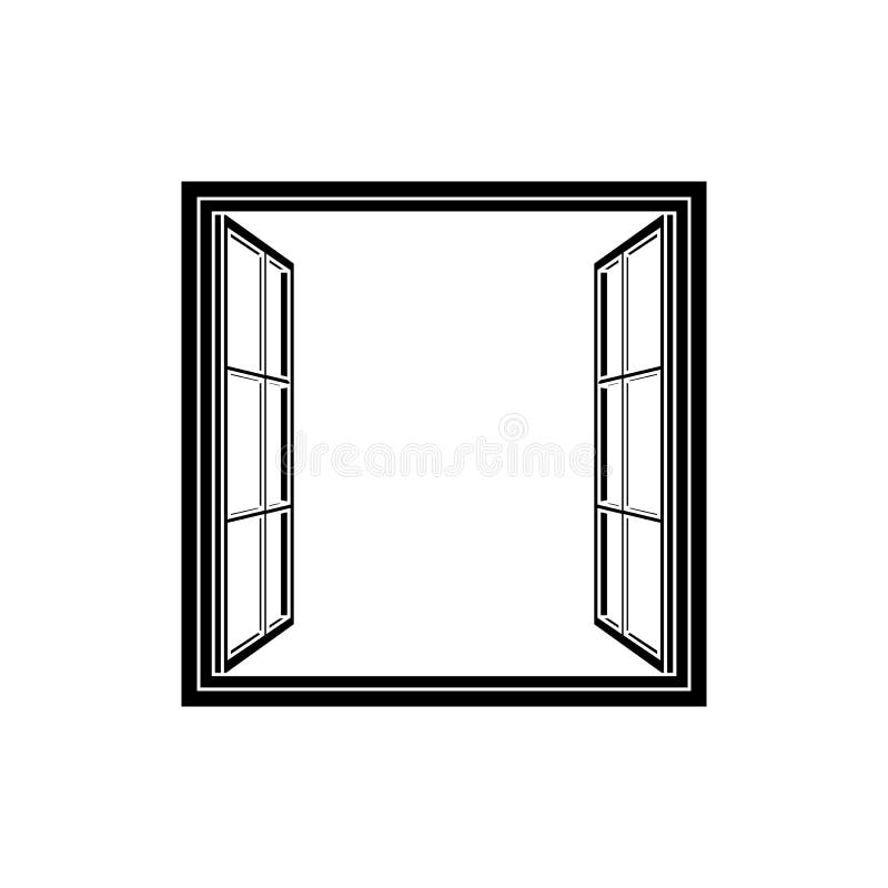 Icona Cornice Finestra Aperta Illustrazione Vettoriale - Illustrazione ...
