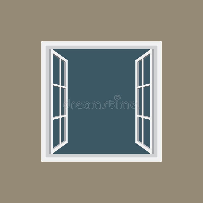 Icona Cornice Finestra Aperta Illustrazione Vettoriale - Illustrazione ...