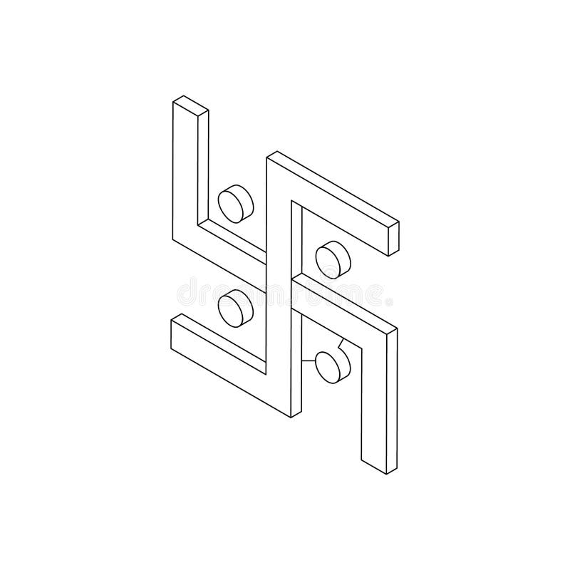 Icona Della Svastica, 3d Isometrico Illustrazione Vettoriale ...