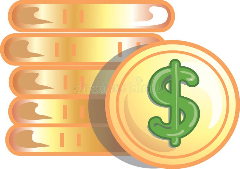 Icona delle monete di oro illustrazione vettoriale. Illustrazione di ...