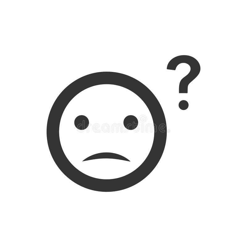 Confusione Emoji, Incertezza, Icona Dubbio Illustrazione di Stock ...