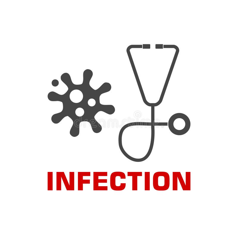 Icona Di Infezione, Icona Dello Stetoscopio Illustrazione di Stock ...