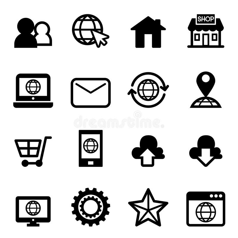 Icona Di Internet & Del Sito Web Illustrazione di Stock - Illustrazione ...