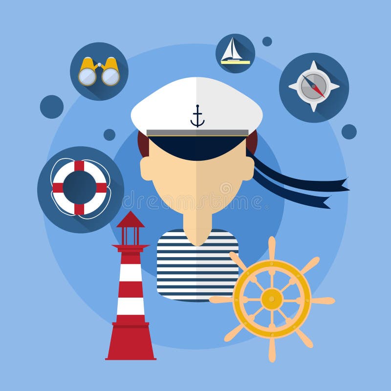 Icona Di Man Ship Crew Del Marinaio Illustrazione Vettoriale ...