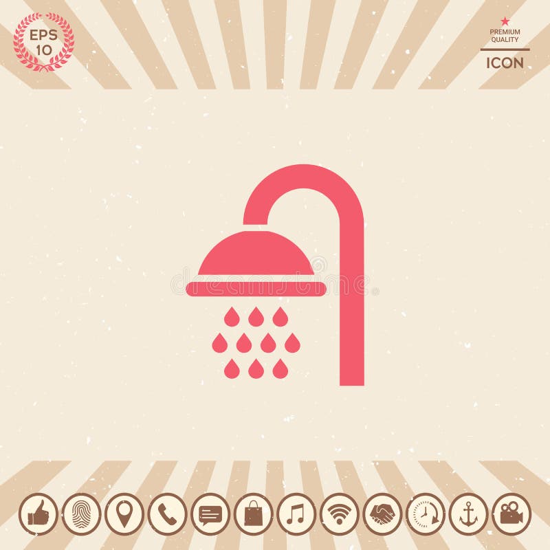 Icona Di Simbolo Della Doccia Illustrazione Vettoriale - Illustrazione ...