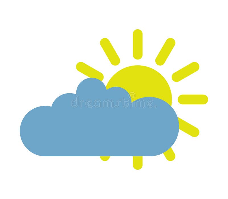 Icona di Sun con la nuvola illustrazione di stock. Illustrazione di ...