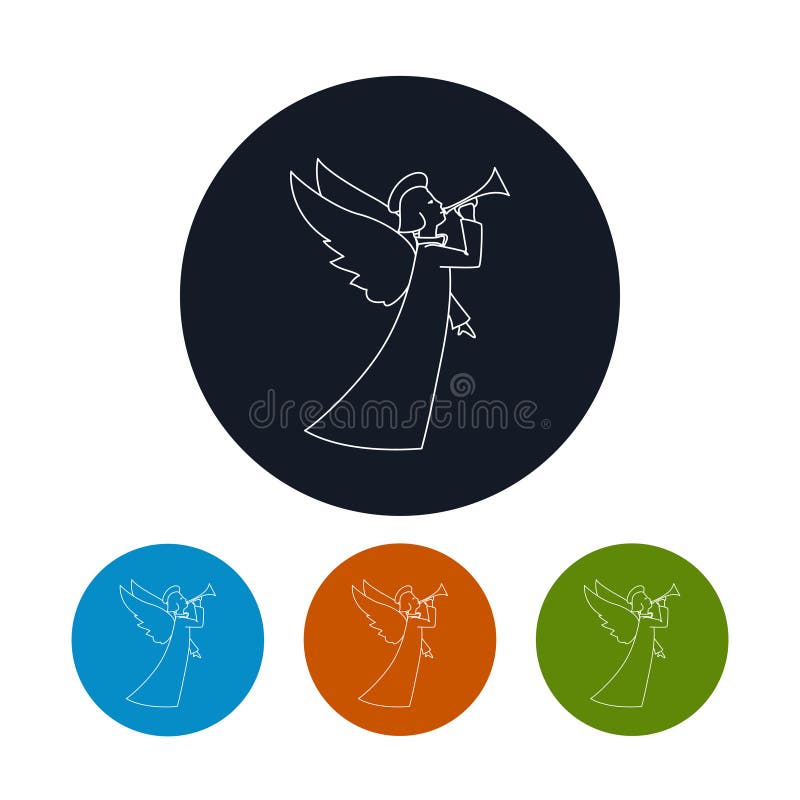 Icona Di Un Angelo Di Natale Illustrazione Vettoriale - Illustrazione ...