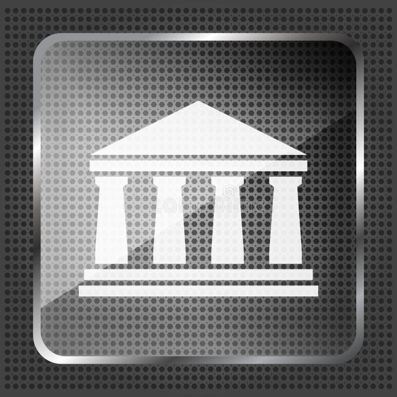 Icona di vetro della banca illustrazione vettoriale. Illustrazione di ...