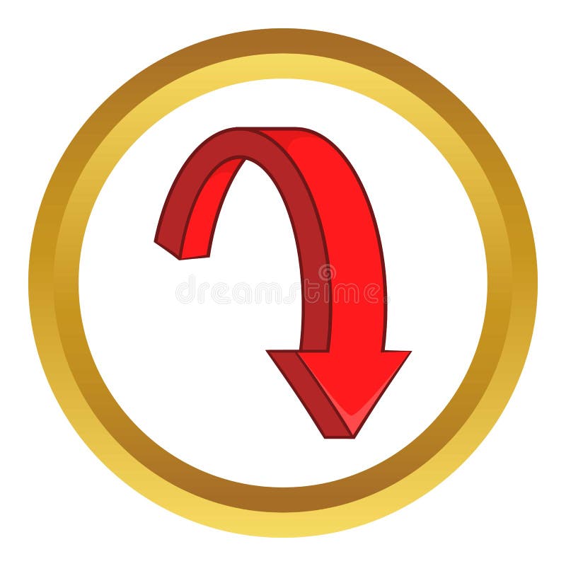 Icona Di Vettore Della Freccia Curva Rosso Illustrazione Vettoriale ...