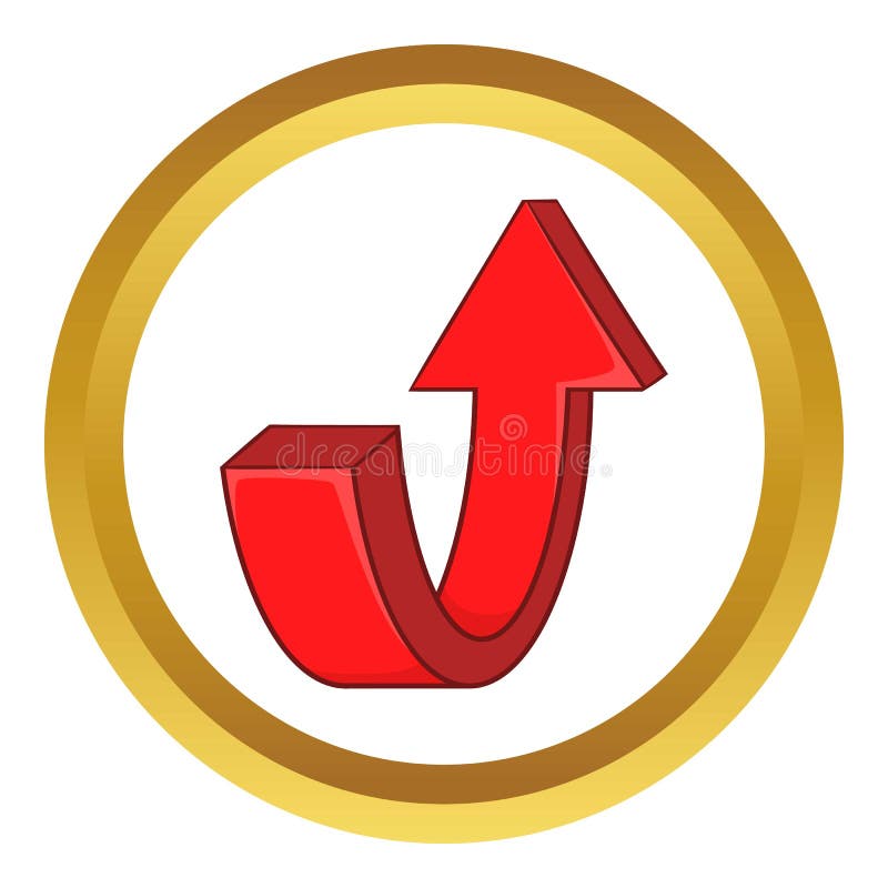 Icona Di Vettore Della Freccia Curva Rosso Illustrazione Vettoriale ...