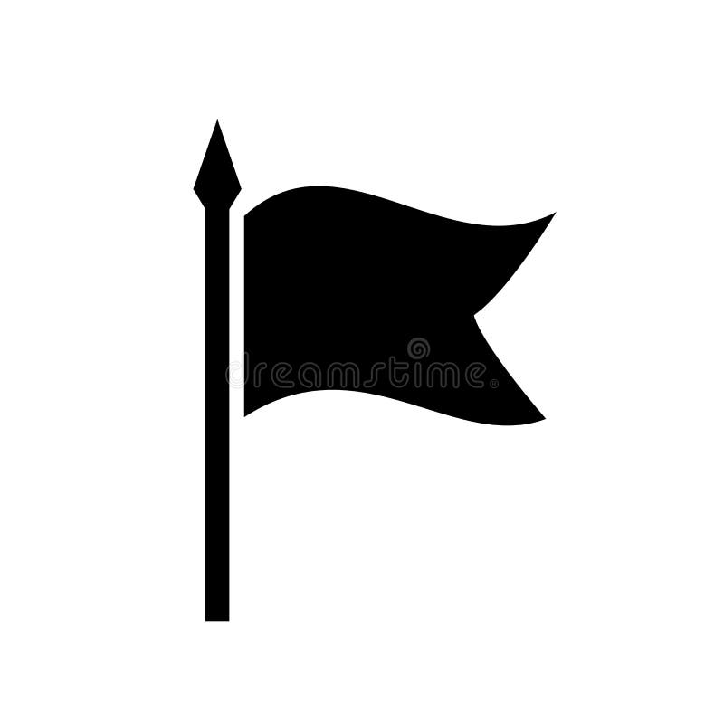 Icona Di Vettore Della Siluetta Della Bandiera Nera Illustrazione ...
